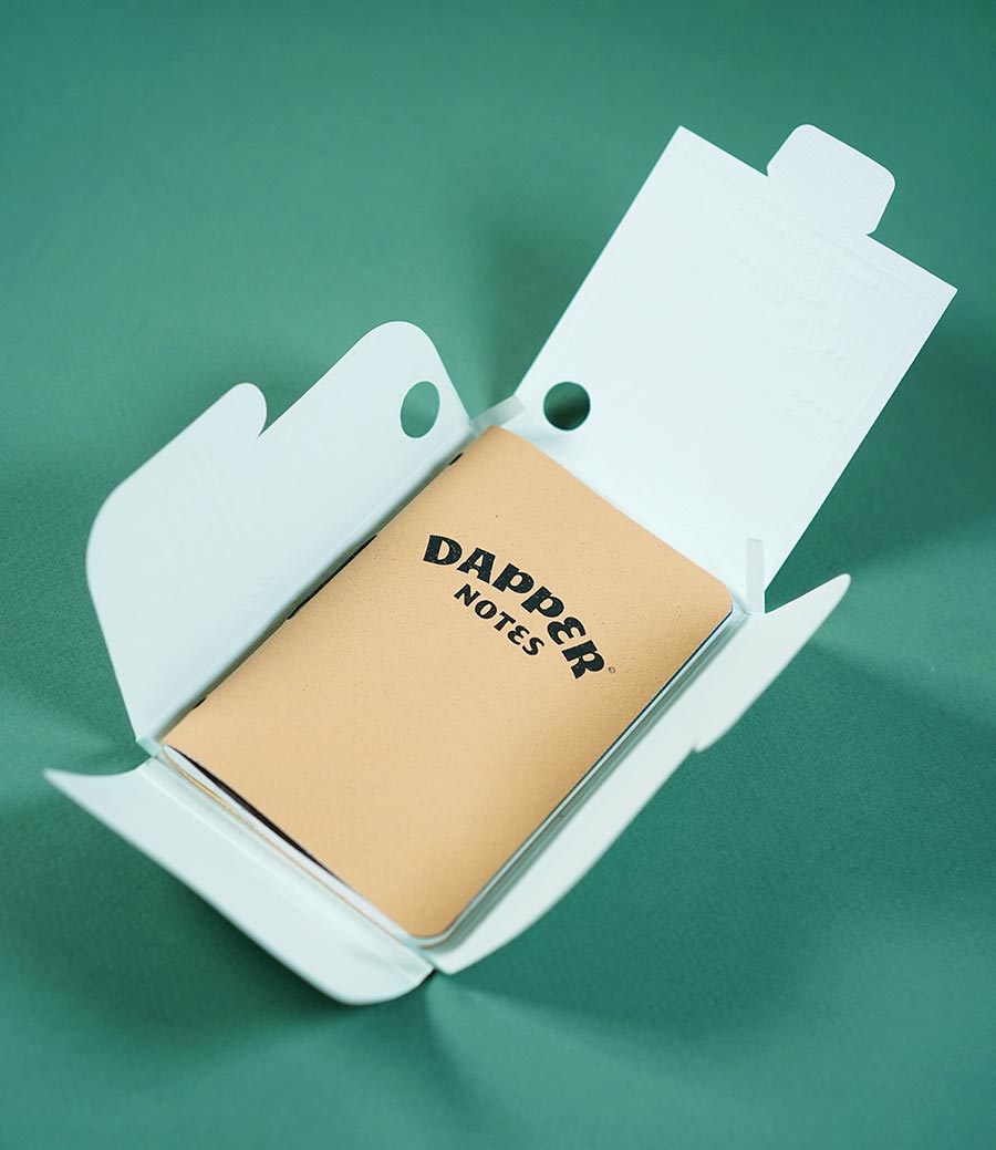 Mama's Sauce Creates Custom Notebook Packaging for Dapper Notes