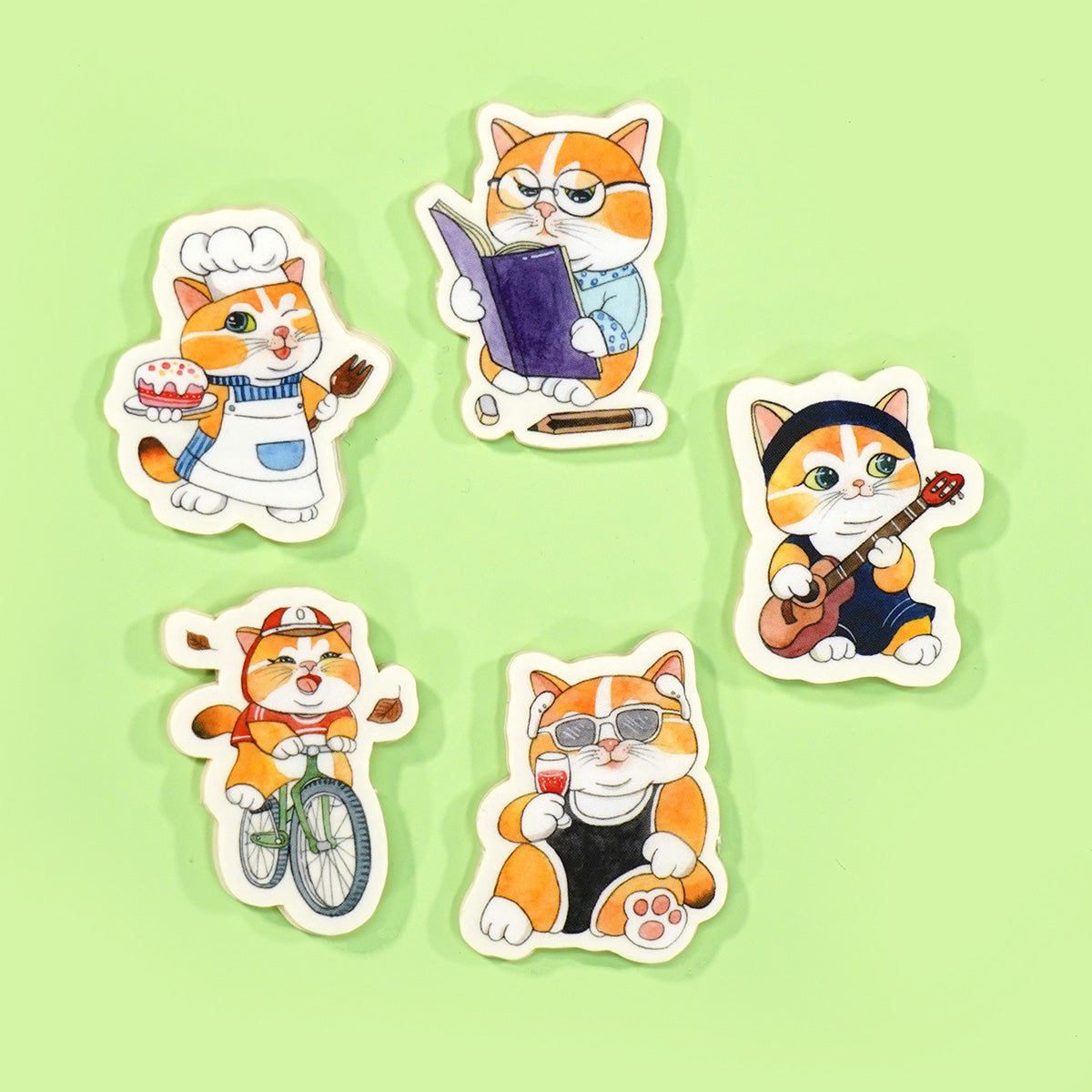 Vibe Cats Watercolor Stickers Cute Vibing – Dapper Notes